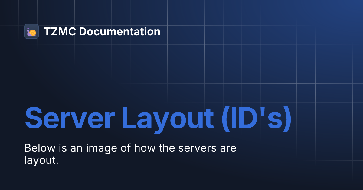 Server Layout (ID's) | TZMC Documentation
